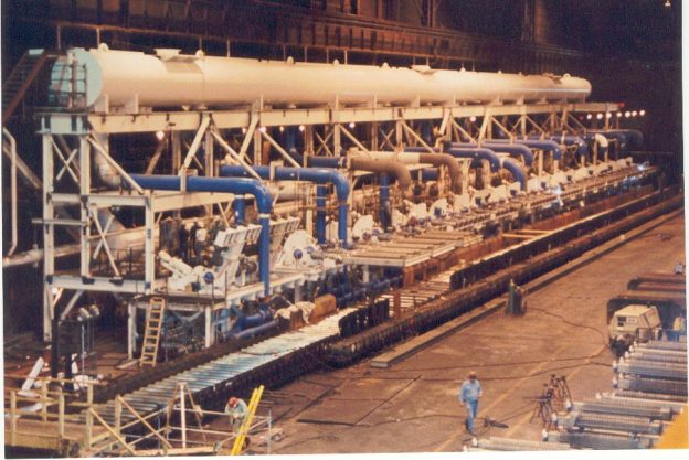 JM Series Operating Laminar Flow Headers Over a Hot Mill Run Out Table ...